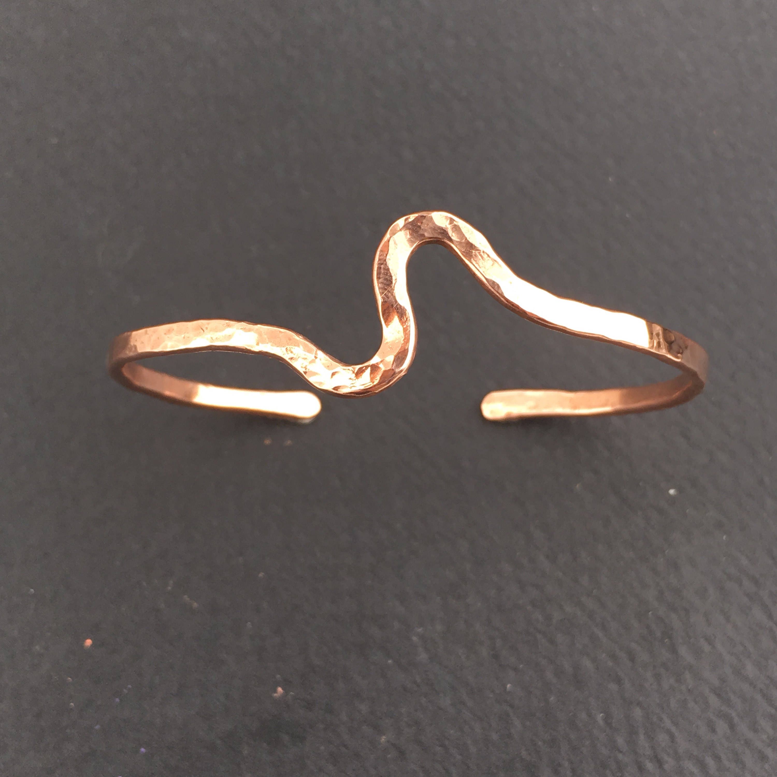 Hammered Recycled Copper Wave Cuff - Etsy