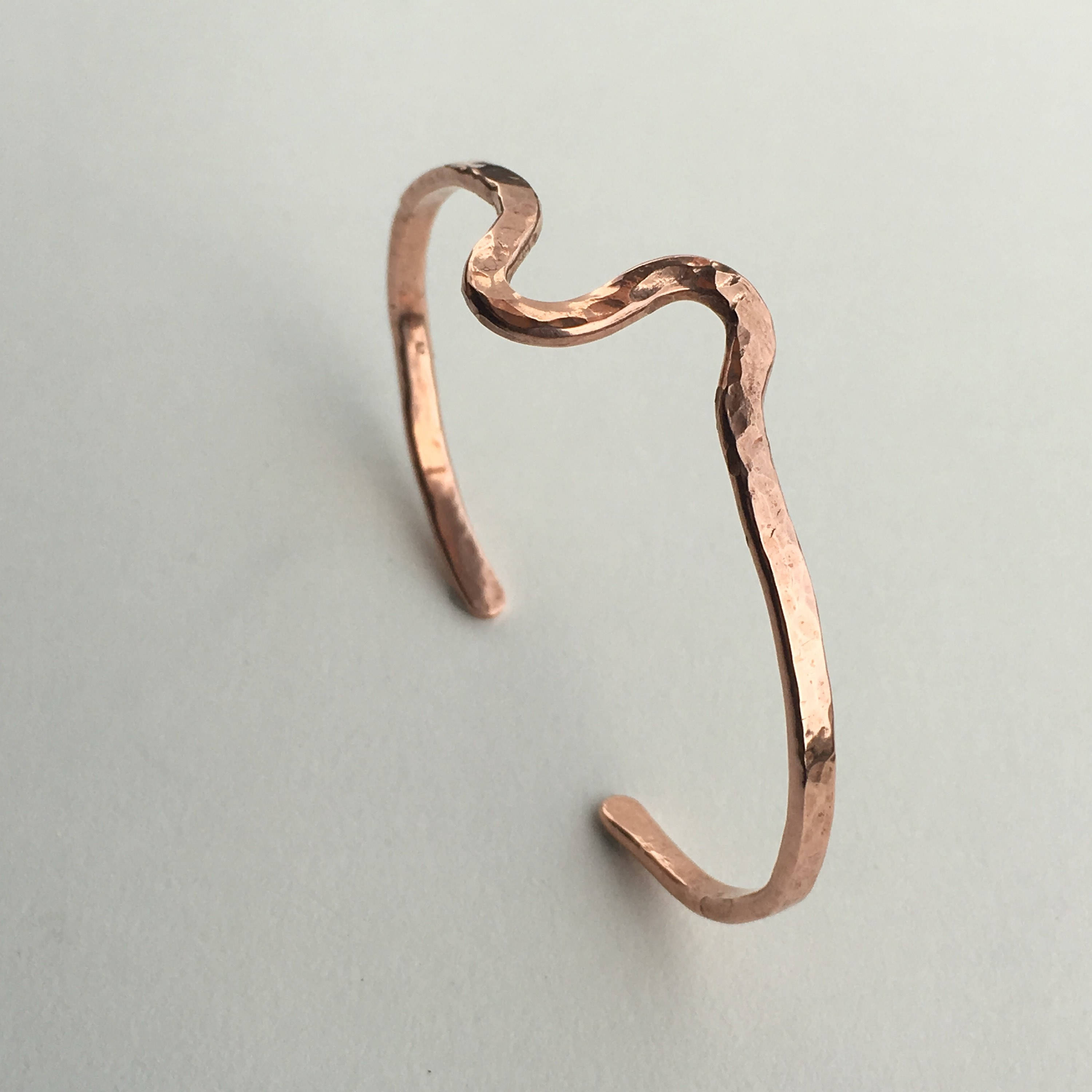 Hammered Recycled Copper Wave Cuff - Etsy