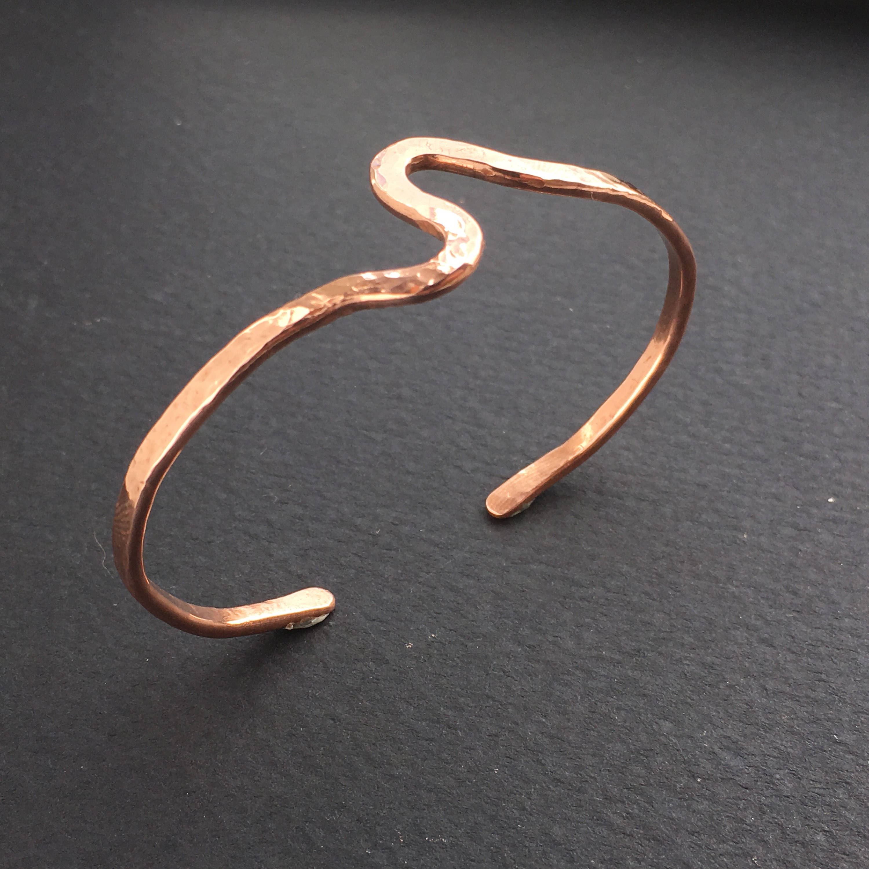 Hammered Recycled Copper Wave Cuff - Etsy