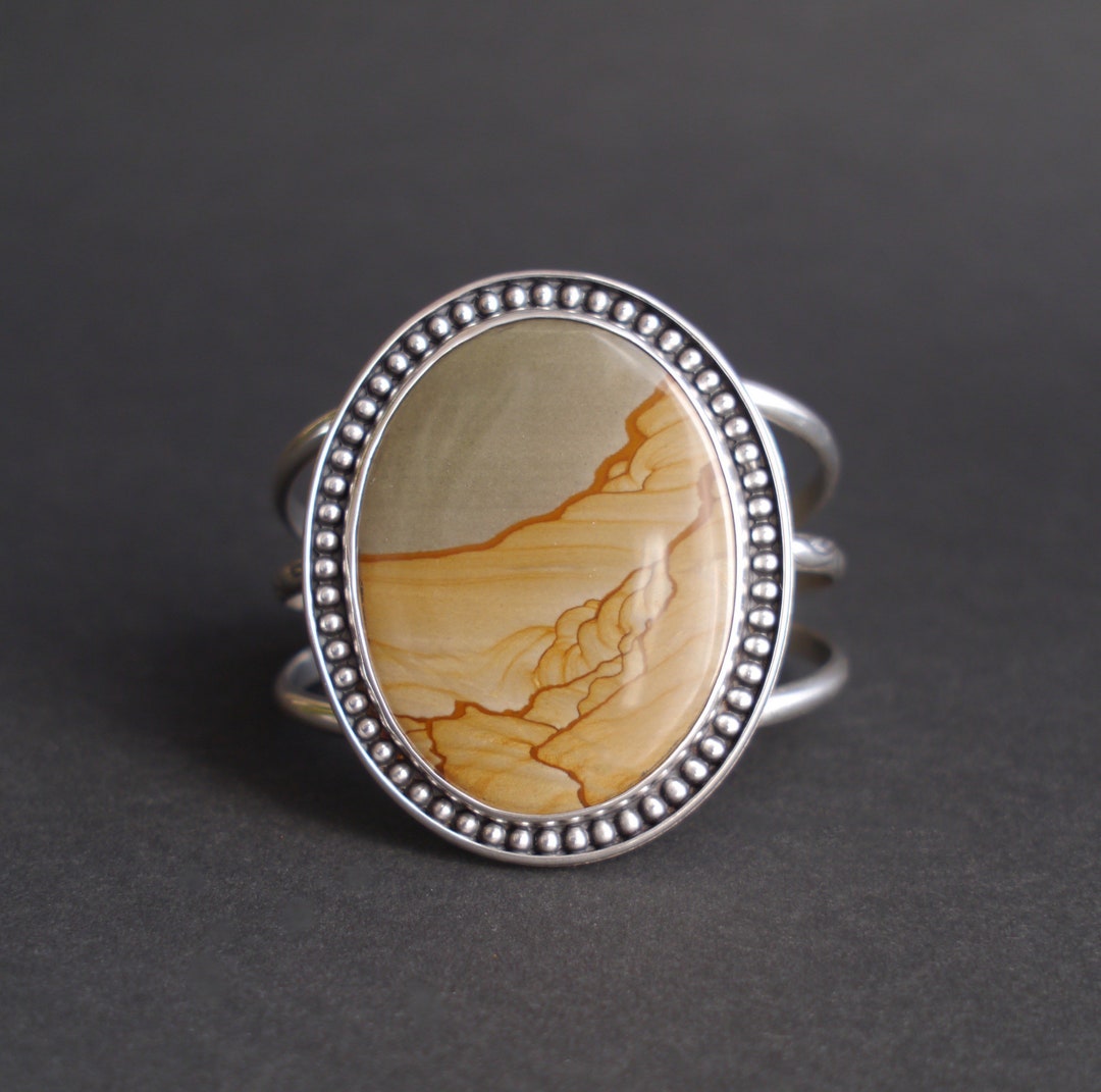 Wanderer Collection - Cripple Creek Picture Jasper Cuff - Etsy