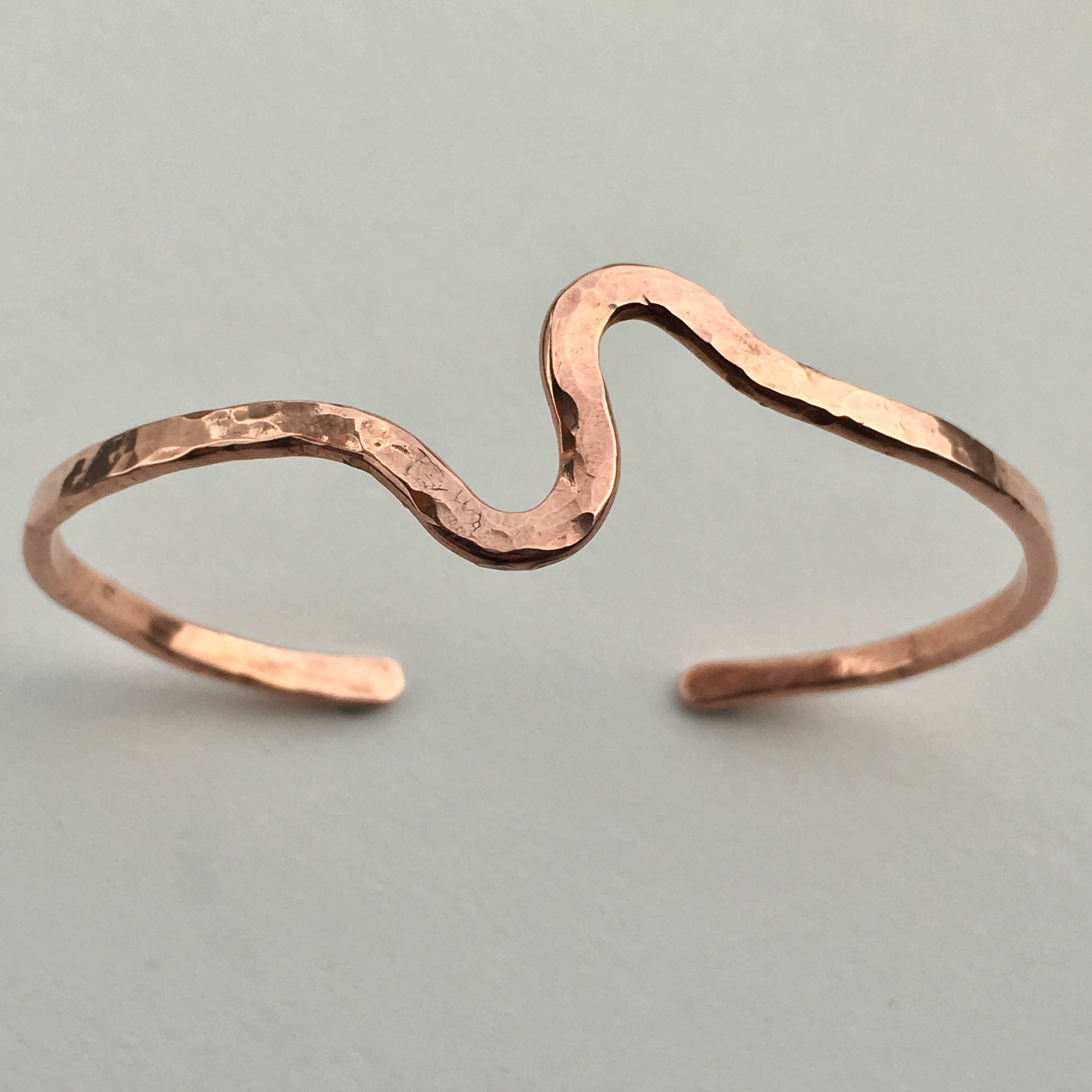 Hammered Recycled Copper Wave Cuff - Etsy