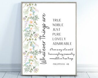 Philippians 4:8 Printable | Etsy