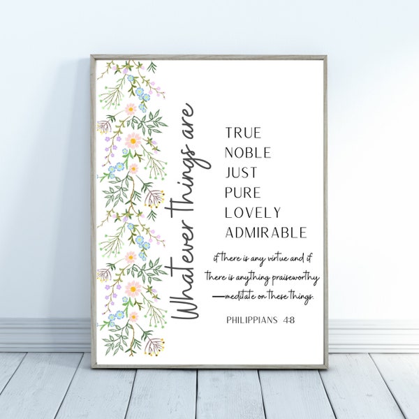 Philippians 4 8 - Etsy