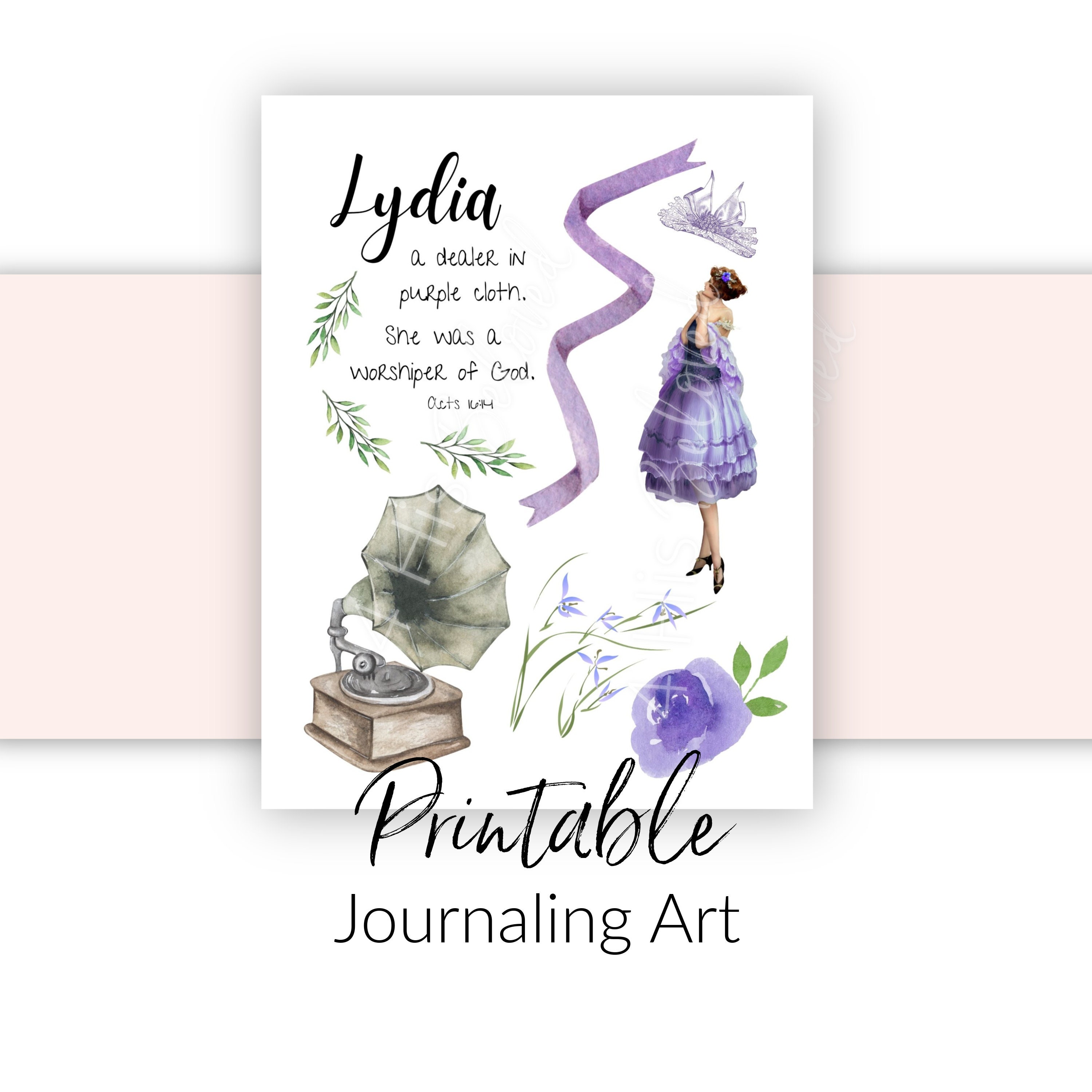 Bible Journaling Printable | Lydia Acts 16 Theme | Scripture Journaling ...