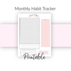 Habit Tracker Printable| 30 Day Habit Tracker | Vertical and Horizontal ...
