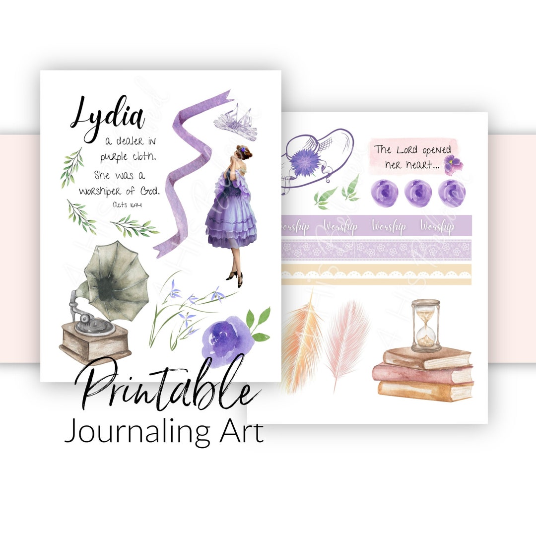 Bible Journaling Printable | Lydia Acts 16 Theme | Scripture Journaling ...