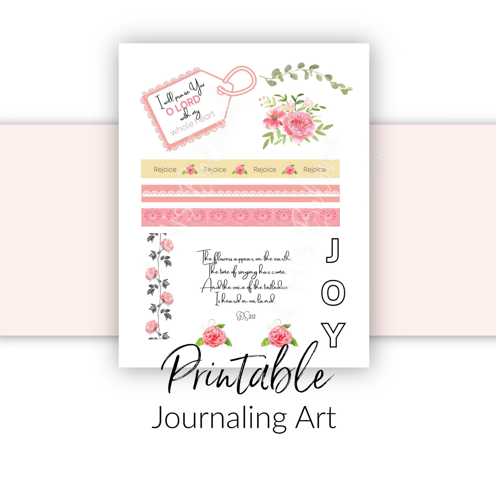 Bible Journaling Kit | Printable Spring Theme - Rejoice in the Lord ...