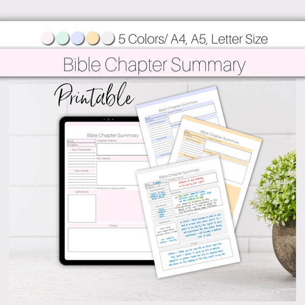 Bible Study Worksheets - Etsy