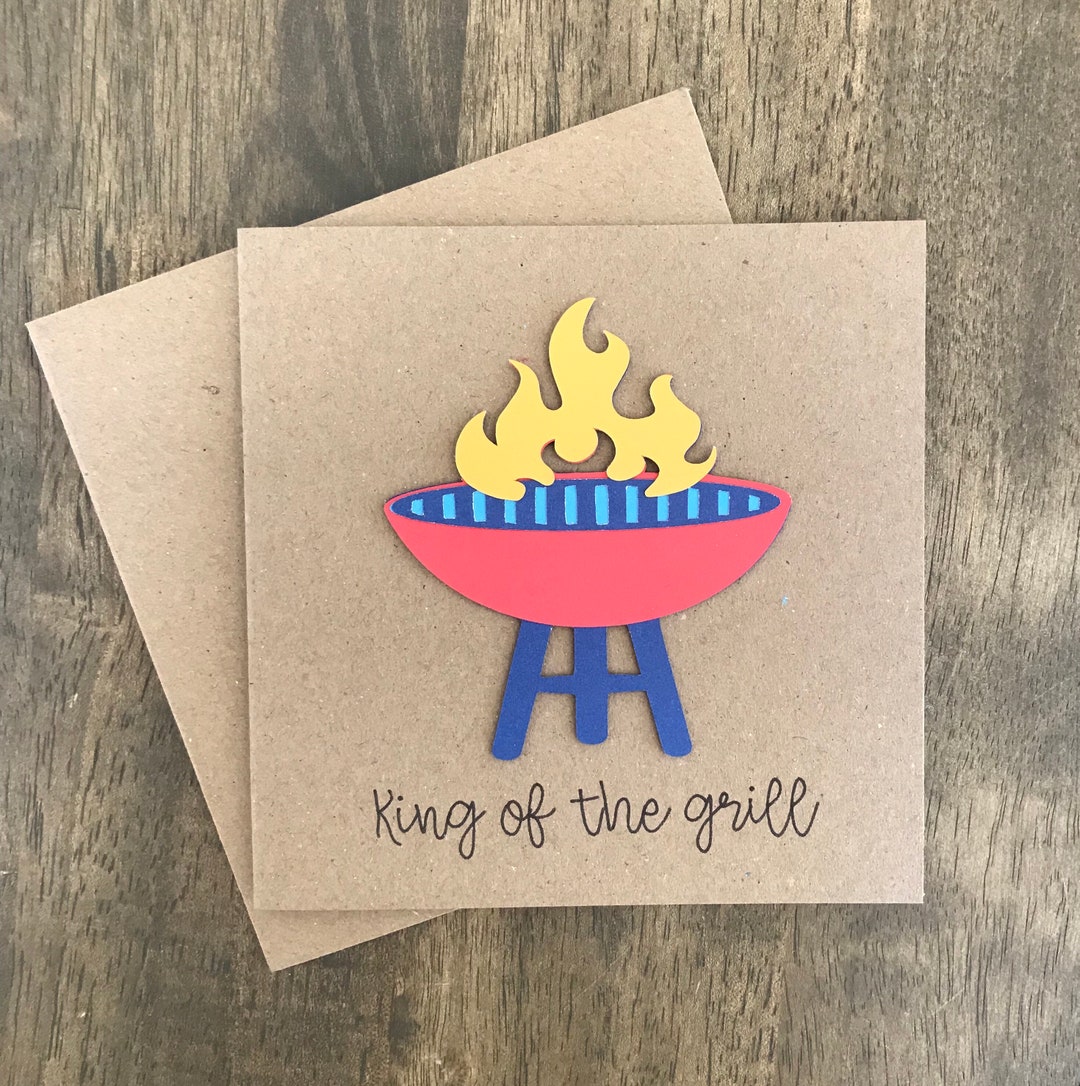 King of the Grill Handmade Card, Barbeque Card for Him, Fathers Day ...