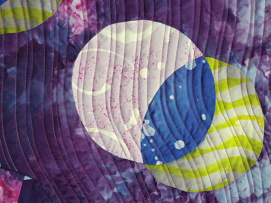 Handmade Wall Quilt, Quilted Wall Hanging, Eclipse Quilt, Quilt for ...