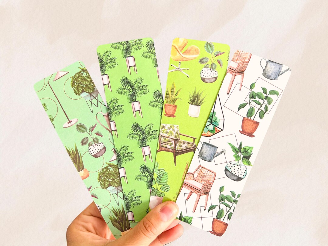 Houseplant Bookmarks | Double Sided Matte Cardstock | Handmade Book ...