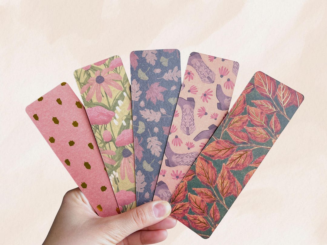 Autumn Leaves Bookmark | Double Sided Matte Cardstock | Handmade Gift ...