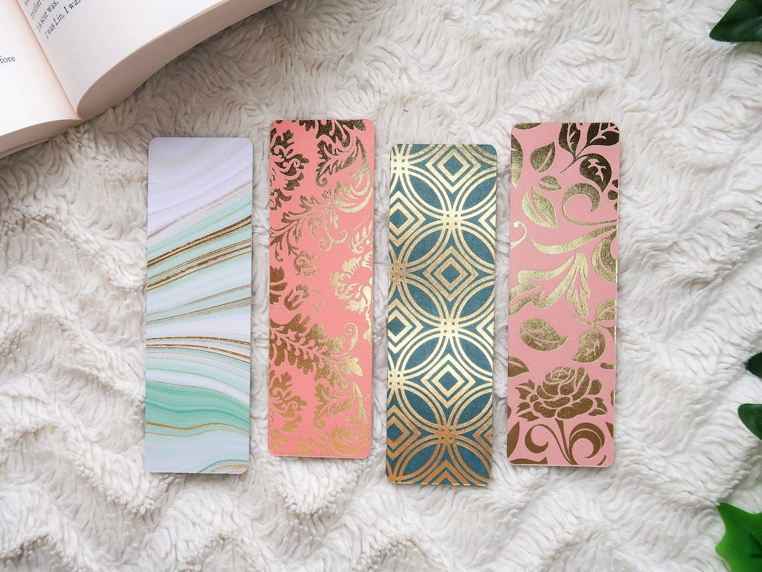 Gold Foil Bookmarks Double-sided 1mm Thick Handmade in Canada Vintage ...