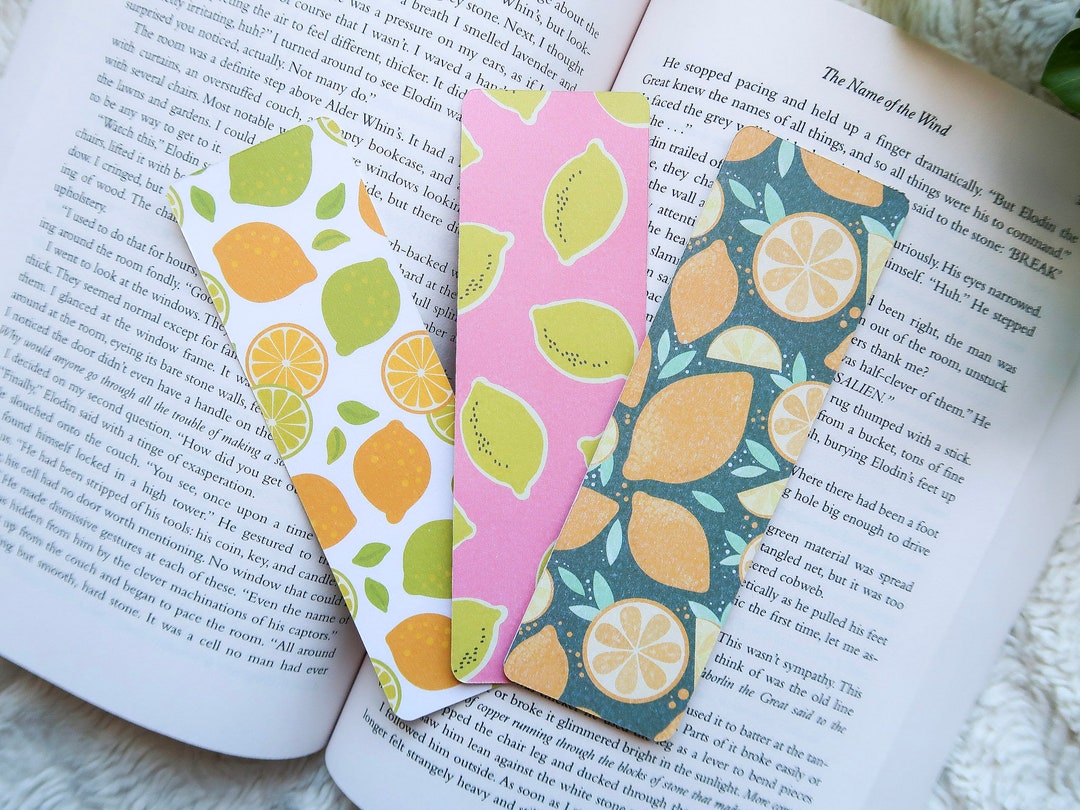 Lemon Bookmarks Double-sided 1mm Thick Handmade in Canada Yellow ...