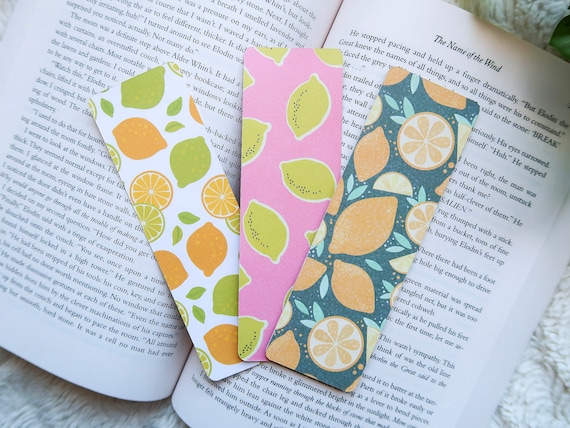 Lemon Bookmarks Double-sided 1mm Thick Handmade in | Etsy