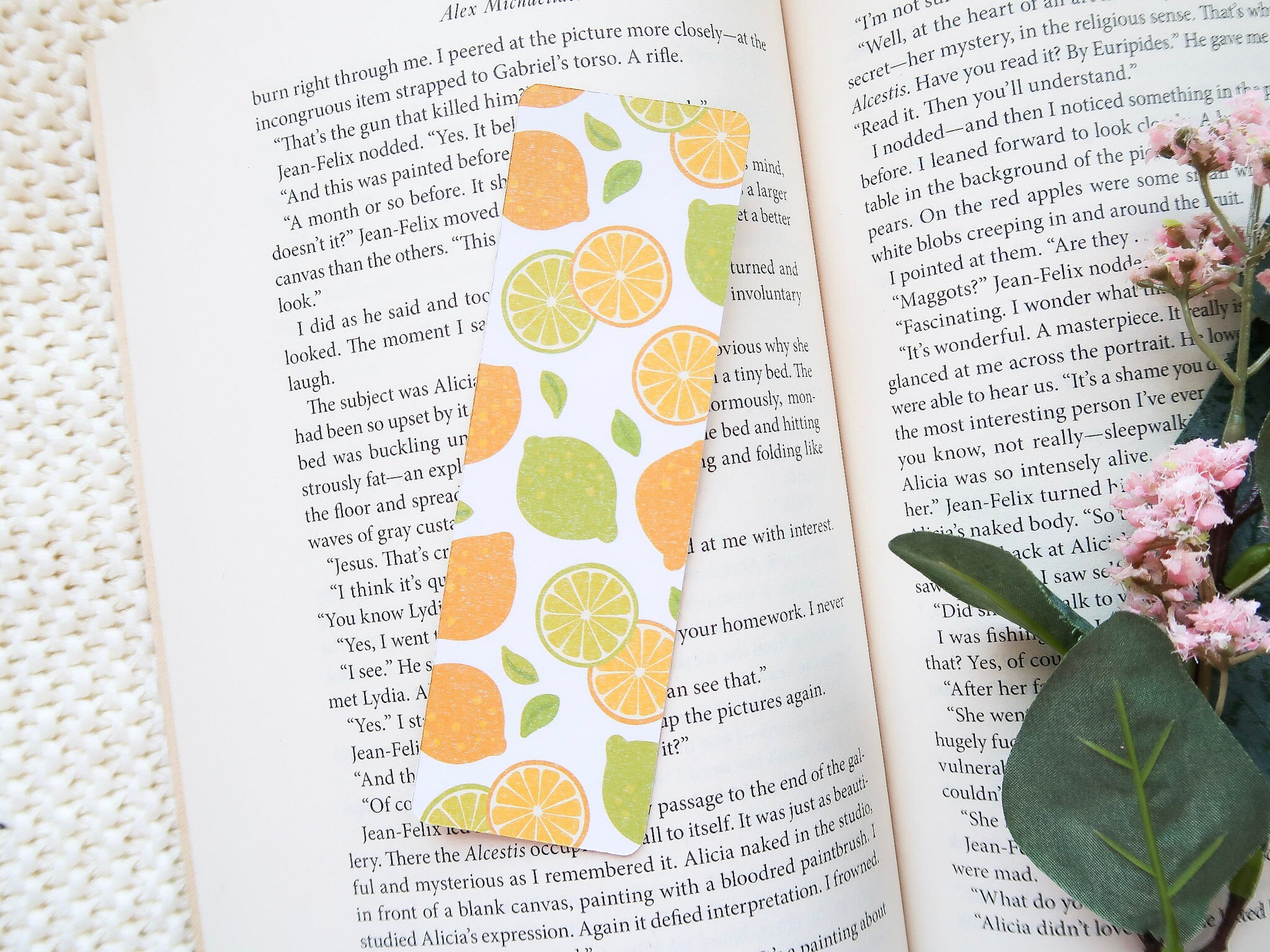 Lemon Bookmarks Double-sided 1mm Thick Handmade in - Etsy