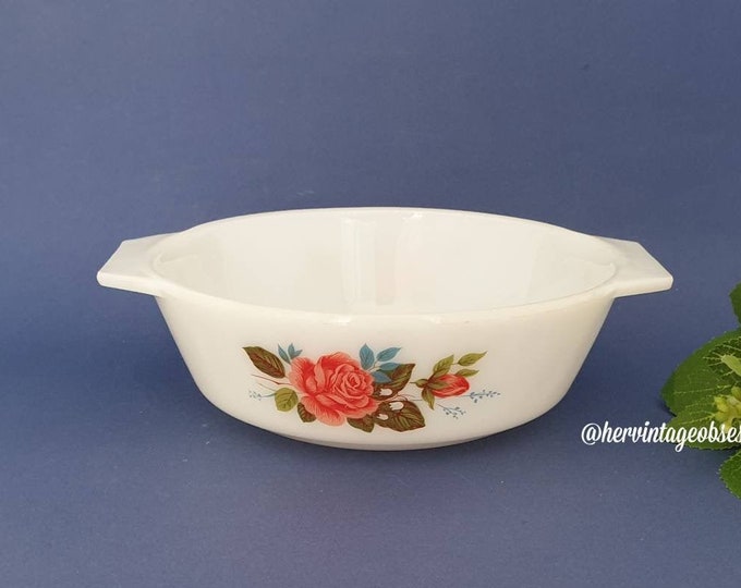 Vintage JAJ Pyrex England "cottage Rose" 505 1 Pint Round Casserole ...
