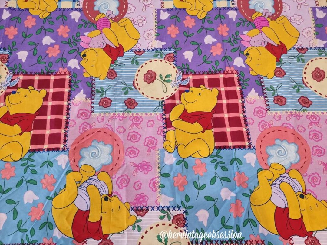 Colourful Pooh Bear & Tigger Fabric - Etsy