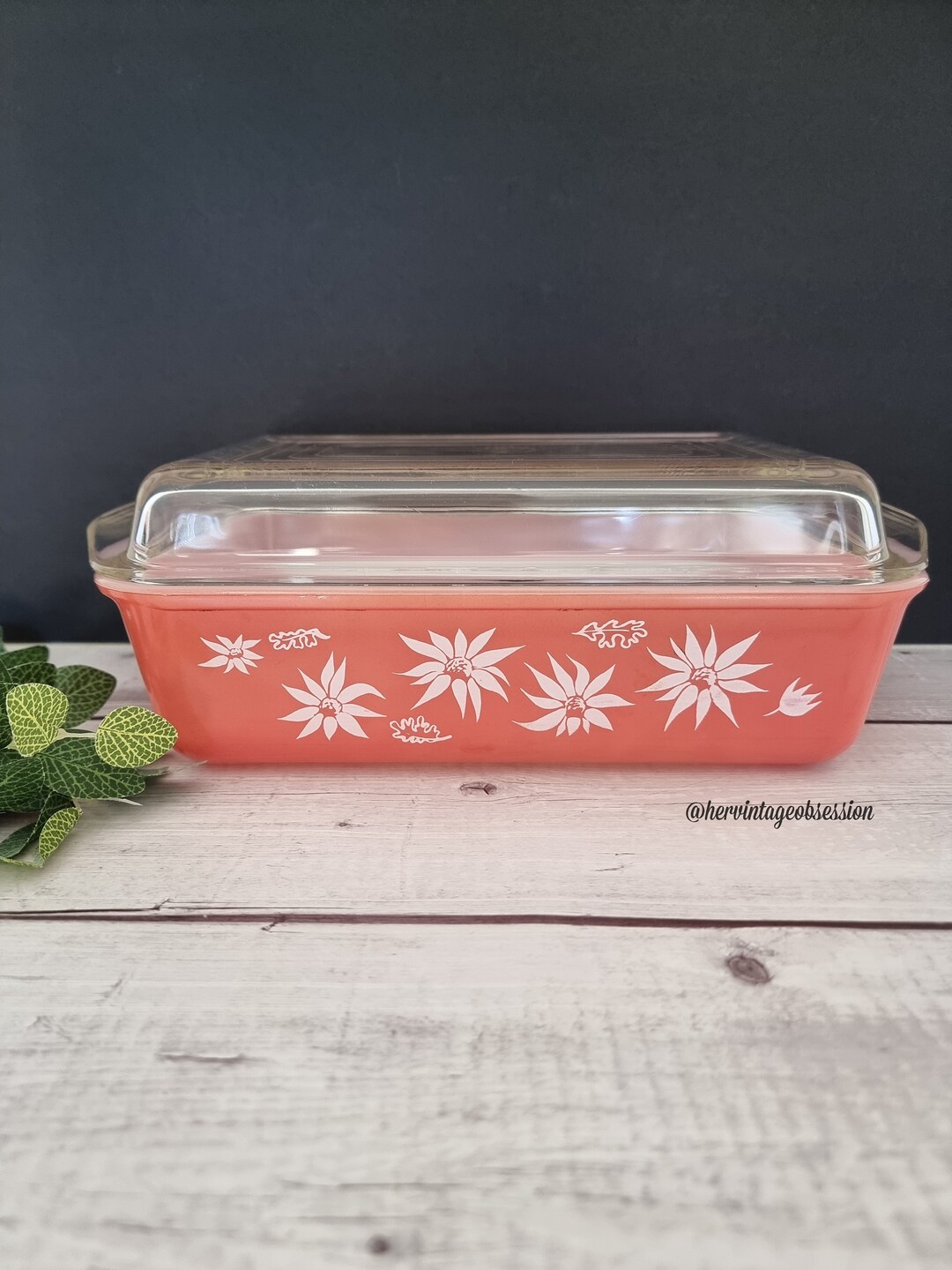 Vintage Agee australian Pyrex Rose Flannel Flower COB 400 4 Pint Oblong ...