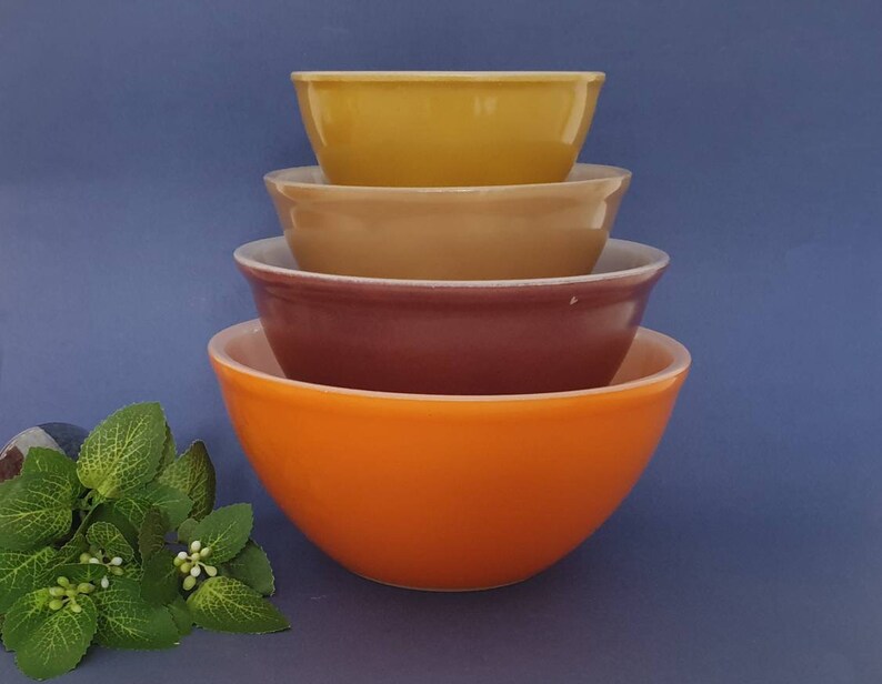 Vintage Australian Agee Pyrex Hard to Find 'Brownstone' 6 Mixing Bowl ...