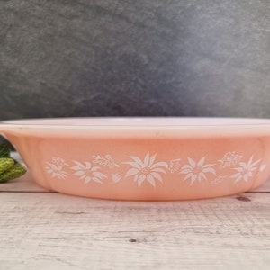 Vintage Agee australian Pyrex Rose pink Flannel Flower 2 Pint Divided ...