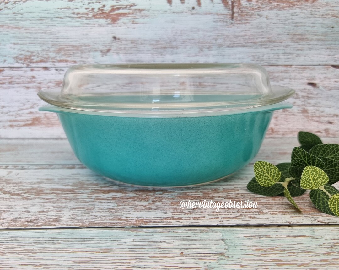 Vintage Agee australian Pyrex Round Casserole CR 300 3 Pint turquoise ...