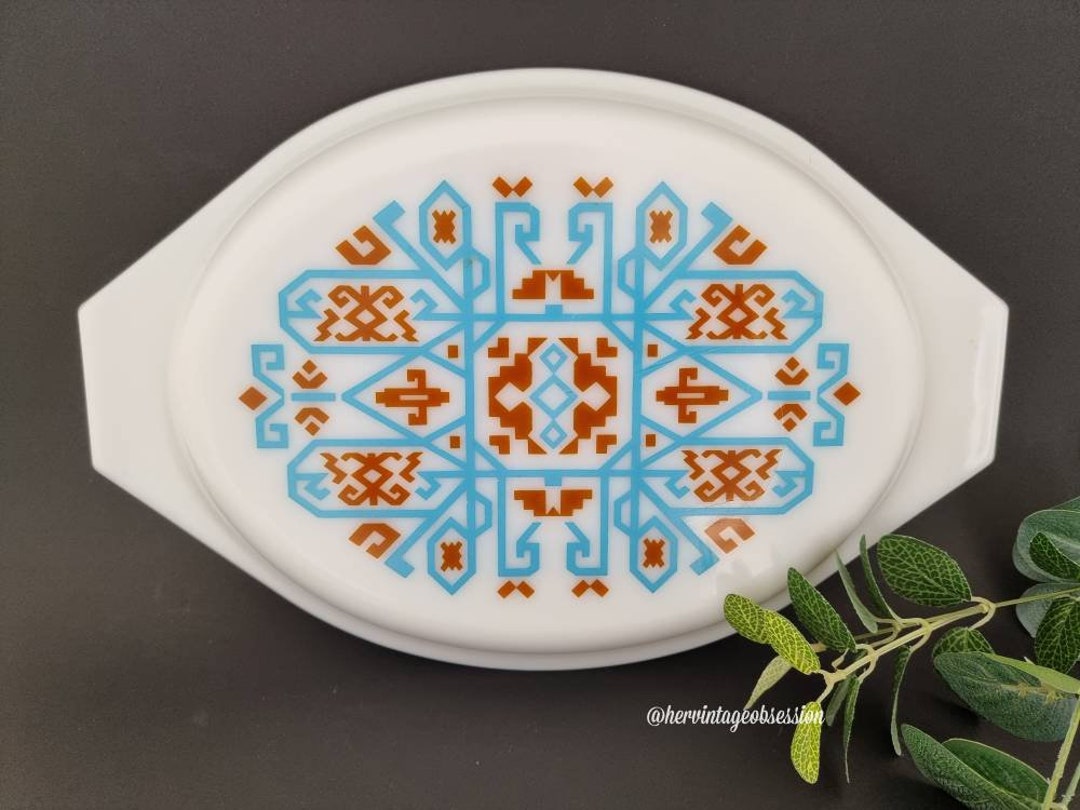 Vintage Pyrex USA Lid 945C for 1971 Aztec Navajo #045 2.5 Quart ...