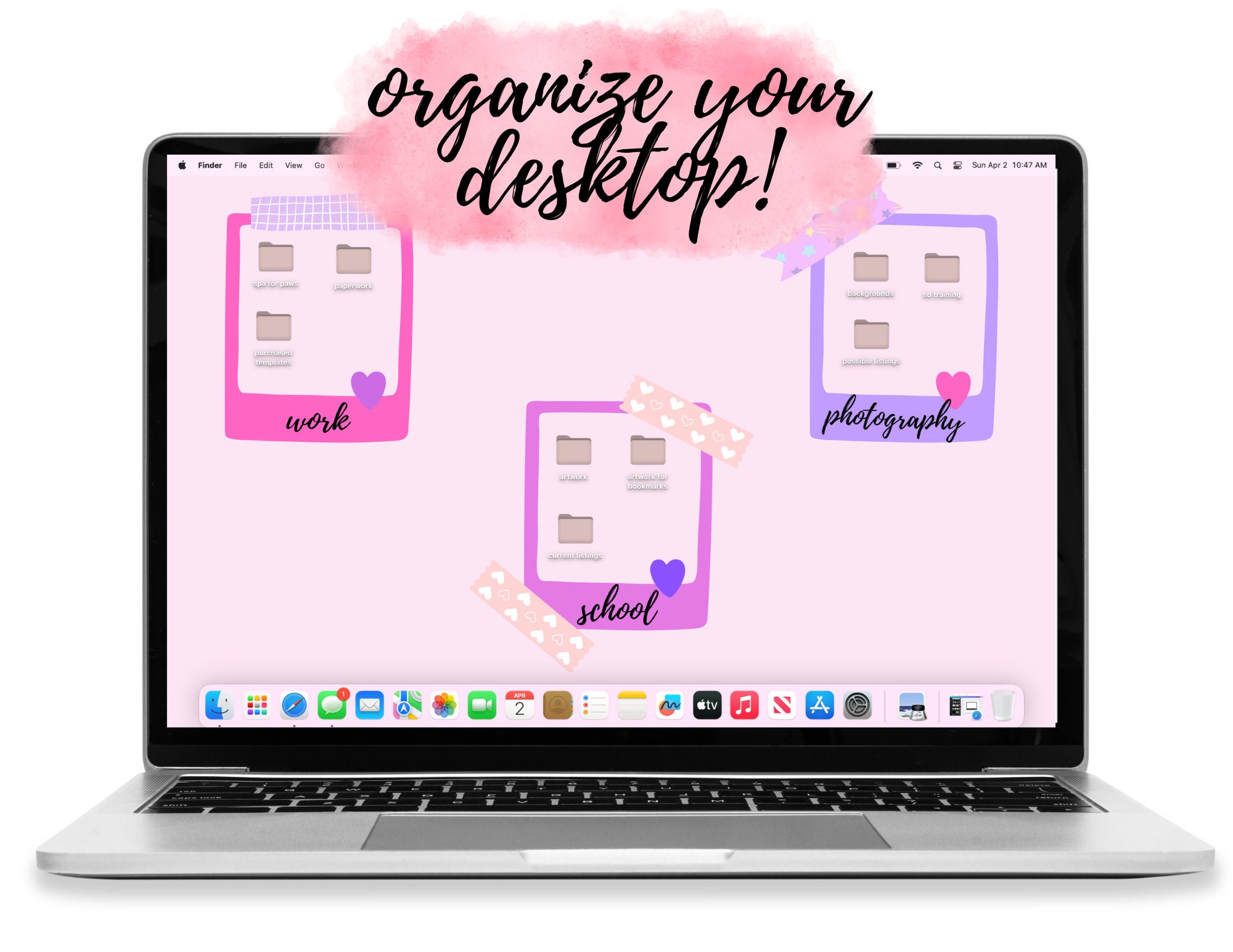 Cute Desktop Organizer Background - Etsy