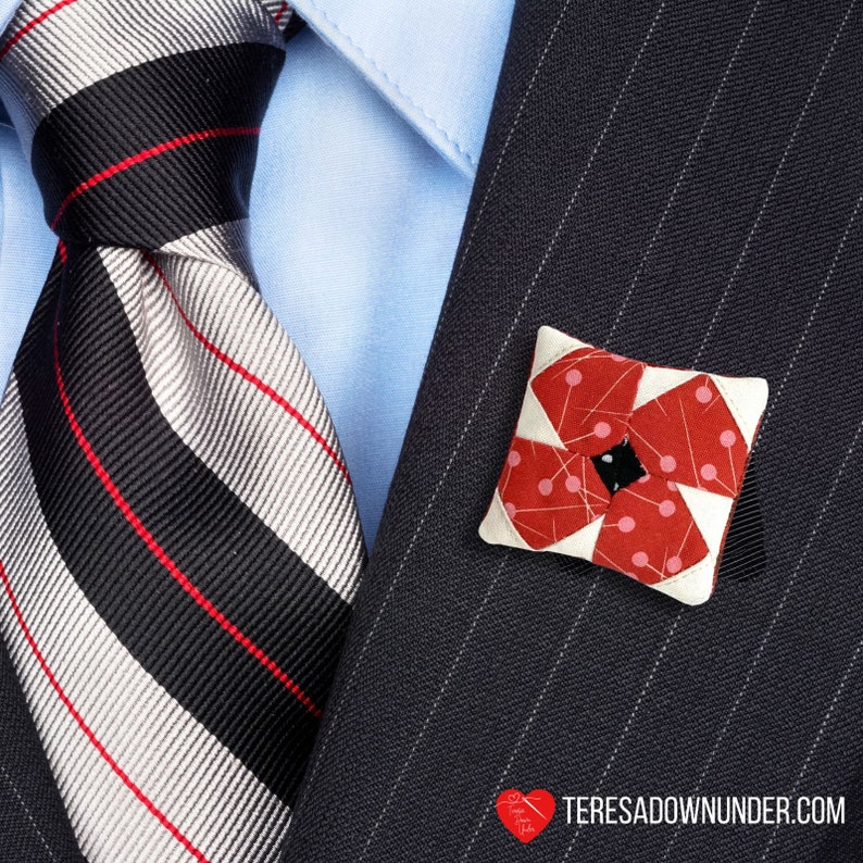 Quilted Poppy Brooch Template - Etsy