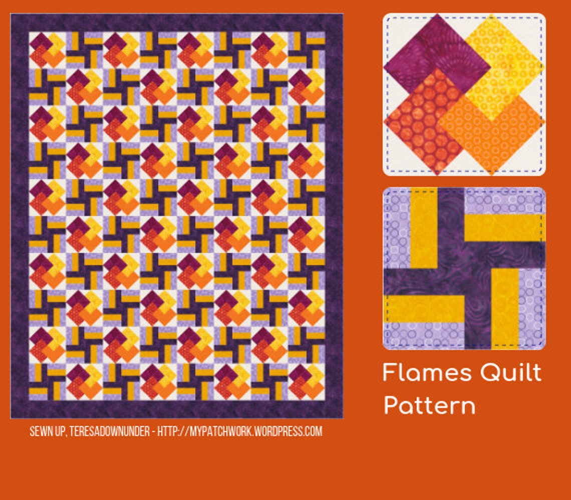 Flames Quilt Pattern - Etsy Australia