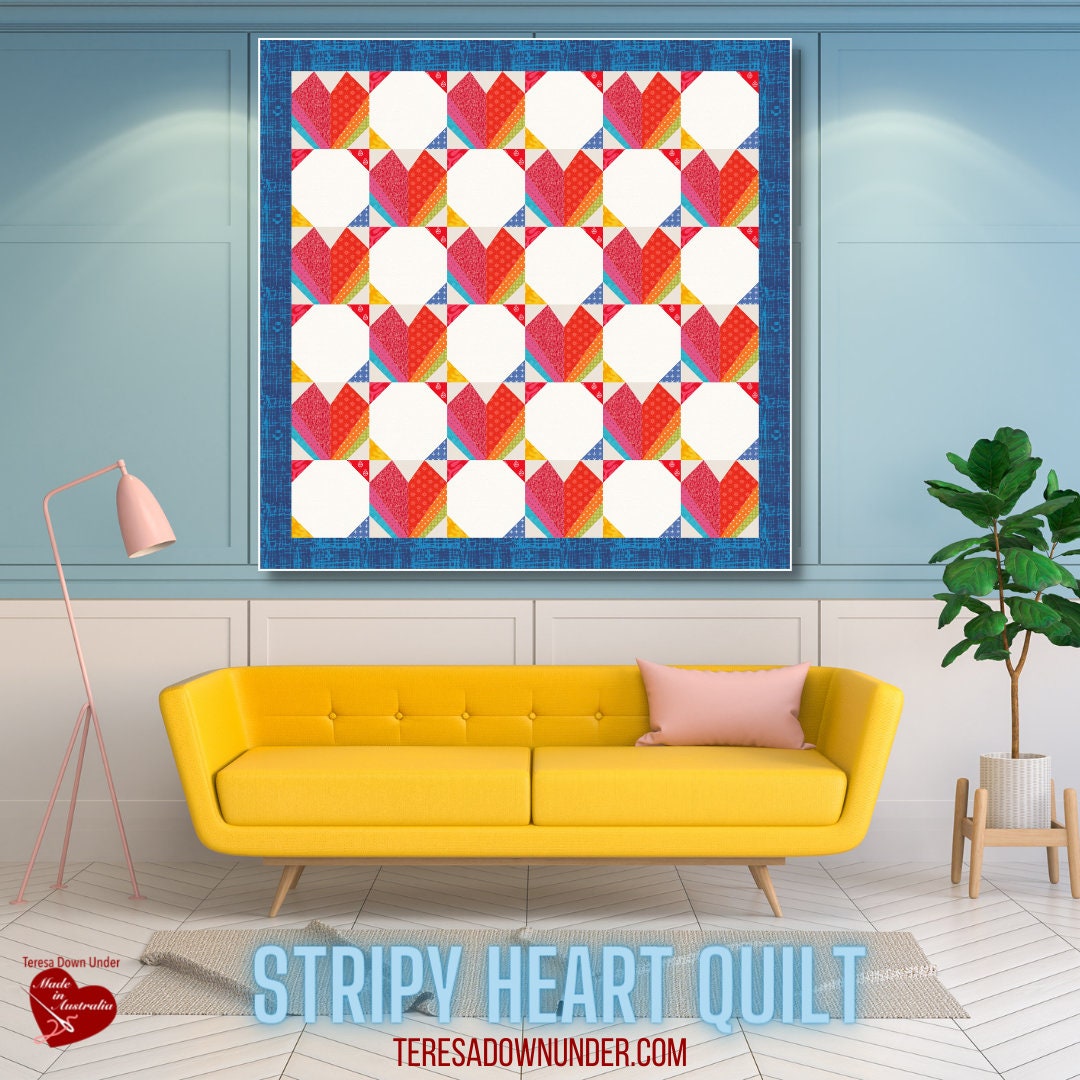 Strippy Hearts Quilt Pattern - Etsy