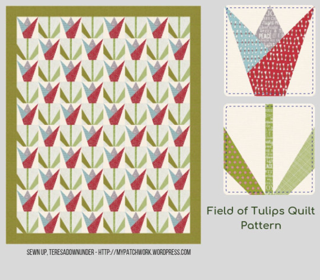 Field of Tulips Quilt Pattern - Etsy