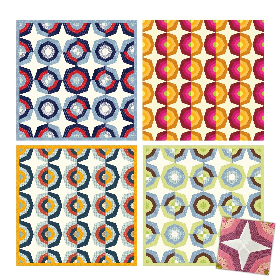 Strippy Octagon Quilt Block - Etsy