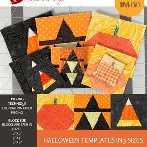 Halloween Blocks in 3 Sizes Templates - Etsy