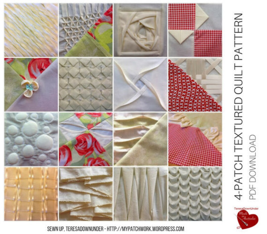 4-patch Textured Quilt Top PDF Download - Etsy