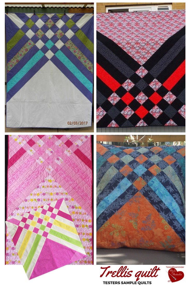 Trellis Quilt Pattern 5 Sizes | Etsy Australia
