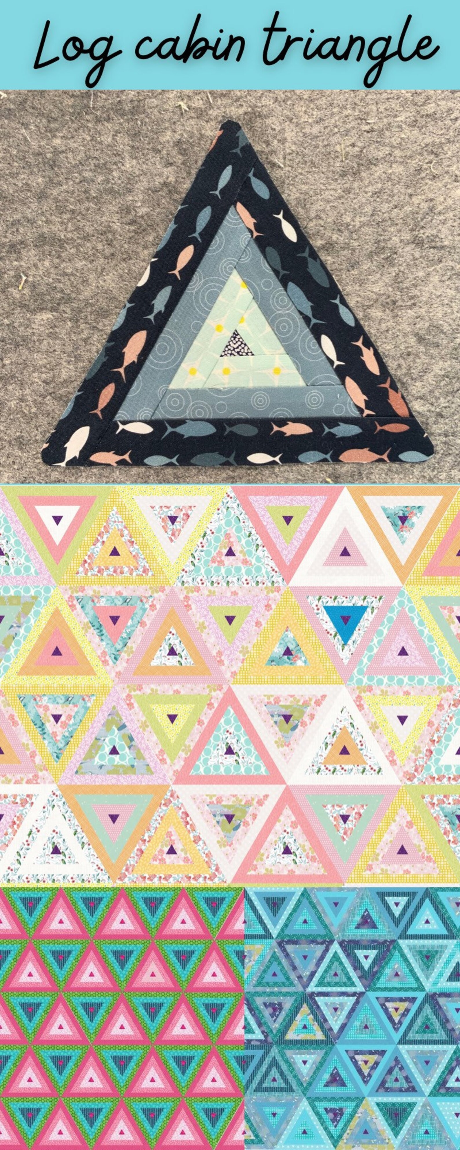 Triangle Log Cabin Template Foundation Piecing - Etsy