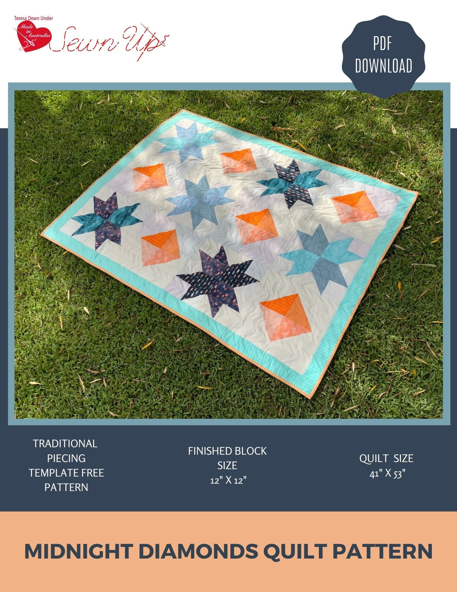 Midnight Diamonds Quilt Pattern - Etsy