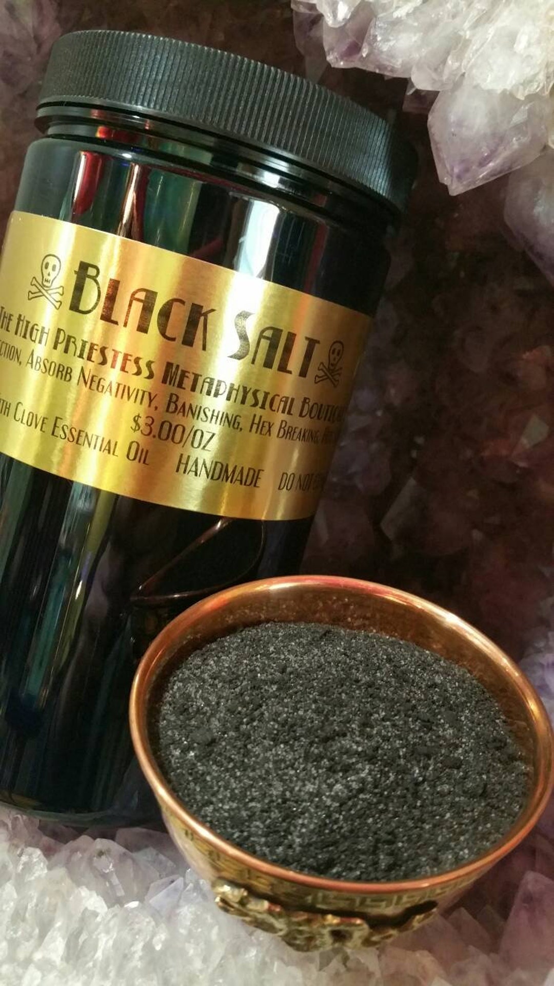 Ritual Black Salt. High Priestess Made & Blessed. Super Black, Dressed ...