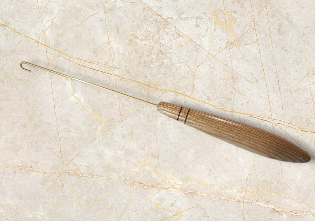 Spinning Wheel Threader Orifice Hook Threading Hook Hand Turned Oak - Etsy