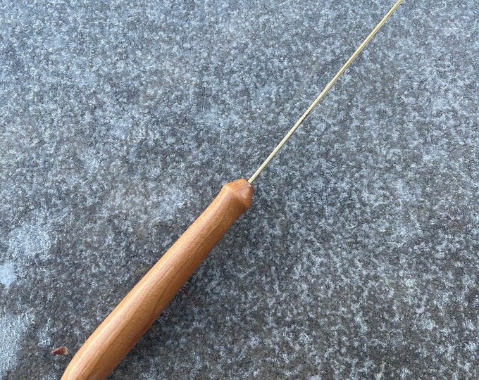 Spinning Wheel Threader Orifice Hook Threading Hook Hand Turned Cherry ...
