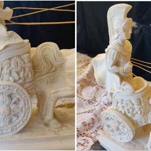 L Toni Roman Gladiator in Chariot W/rearing Horses Shield Signed Sword ...