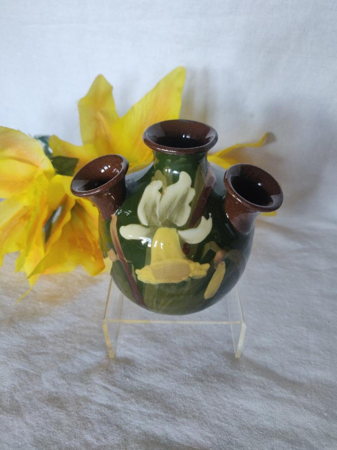 Vintage English Art Multi-neck Udder Posey Vase 4-trumpet Pottery Vase ...