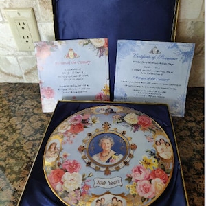Boxed Queen Mother Royal Albert "woman of the Century" Plaque Round ...