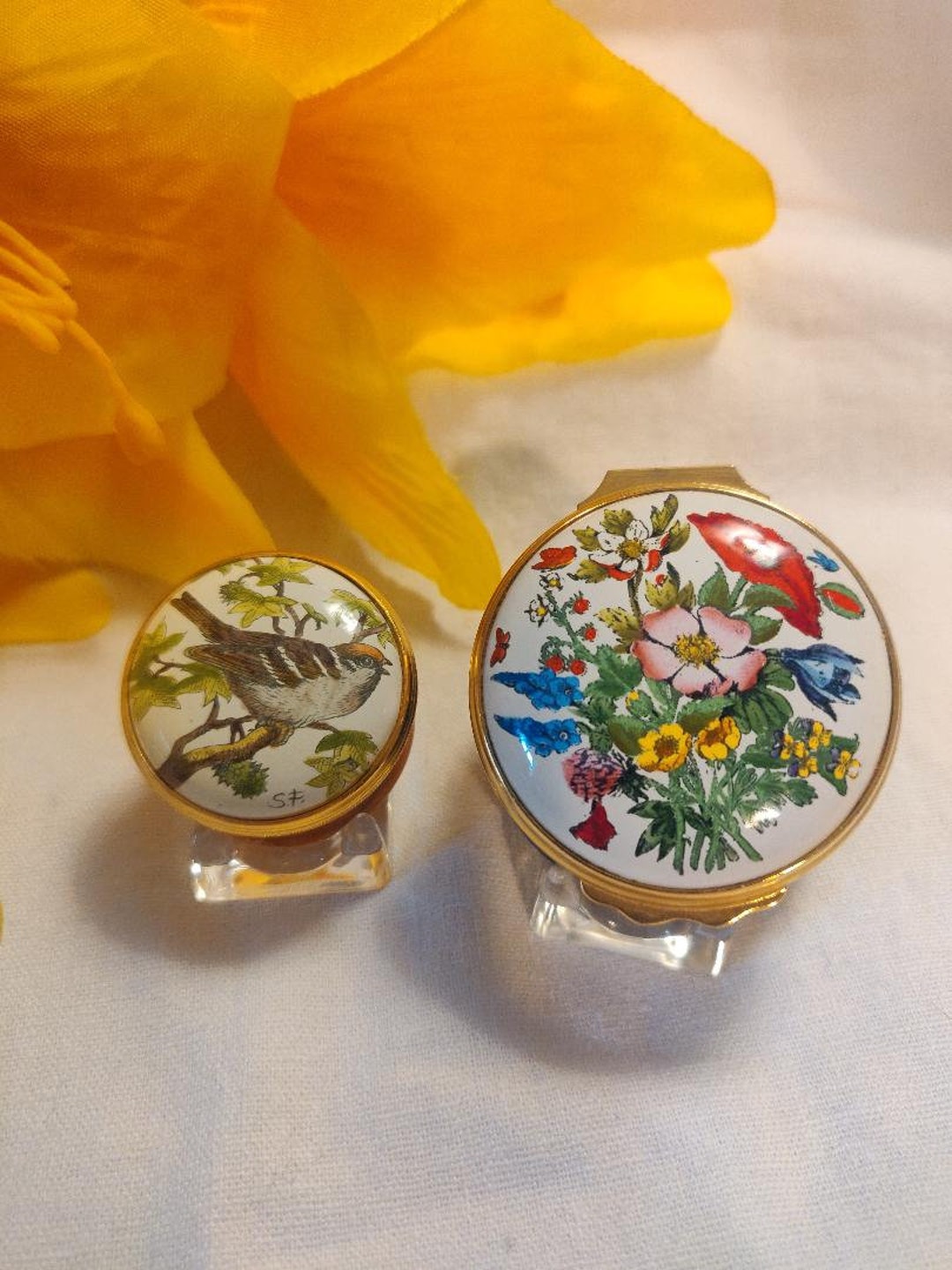 Vintage Halcyon Days Enamel Hinged Trinket Box-pill Box Halcyon Days ...