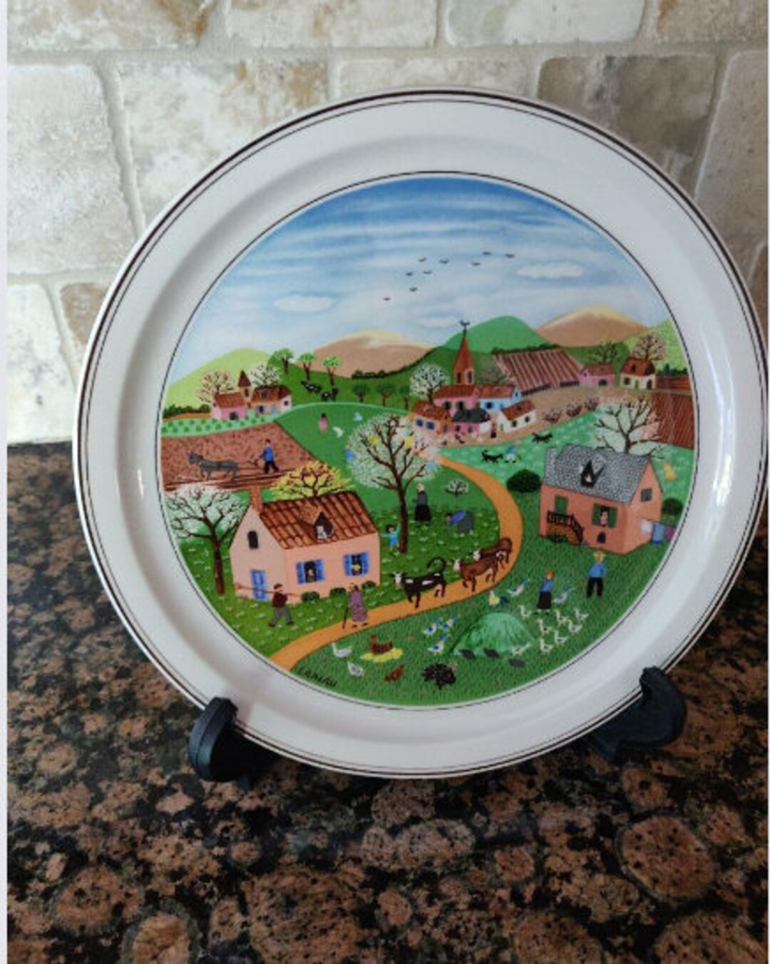 Villeroy & Boch Naif Pattern 9.25" Round No. 1 SPRING Wall Plaque Plate ...