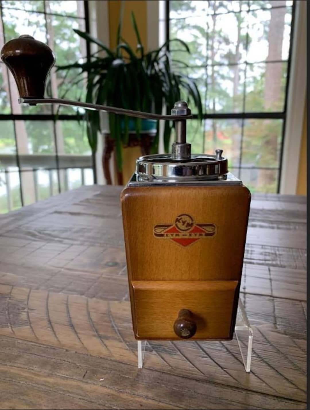 Vintage German KYM Coffee Mill-kym Wood & Silver 8" Tall Coffee Grinder ...