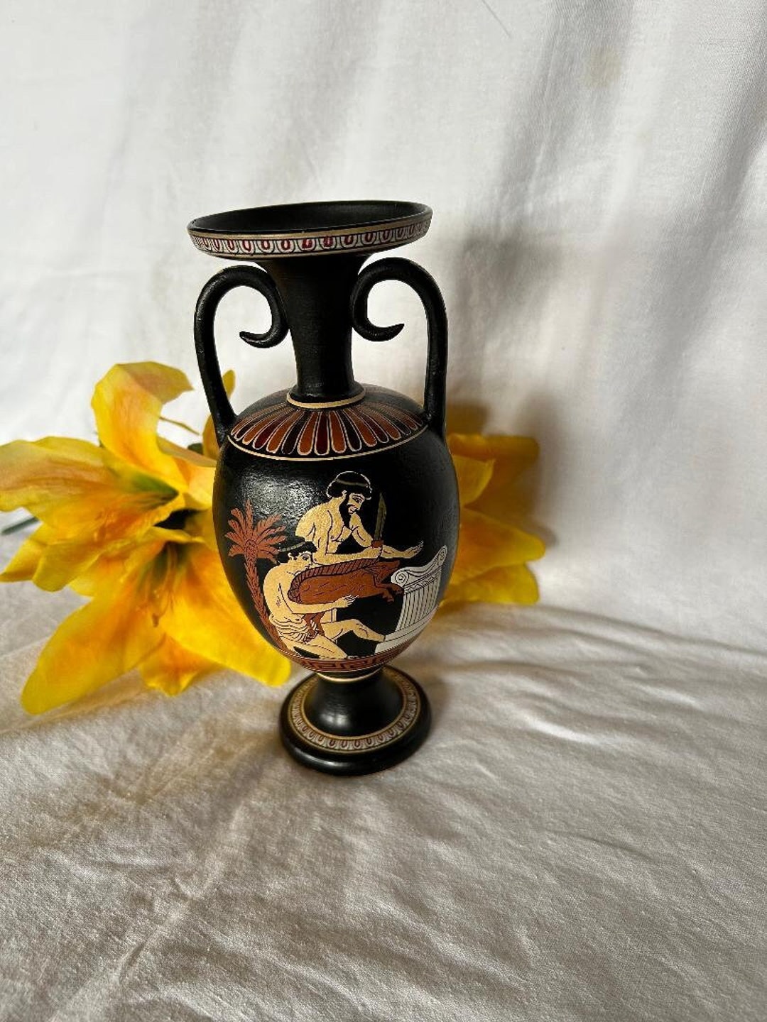 Ancient Greek Amphora Vase Pottery Louvre Museum Replica Sacrifice of ...
