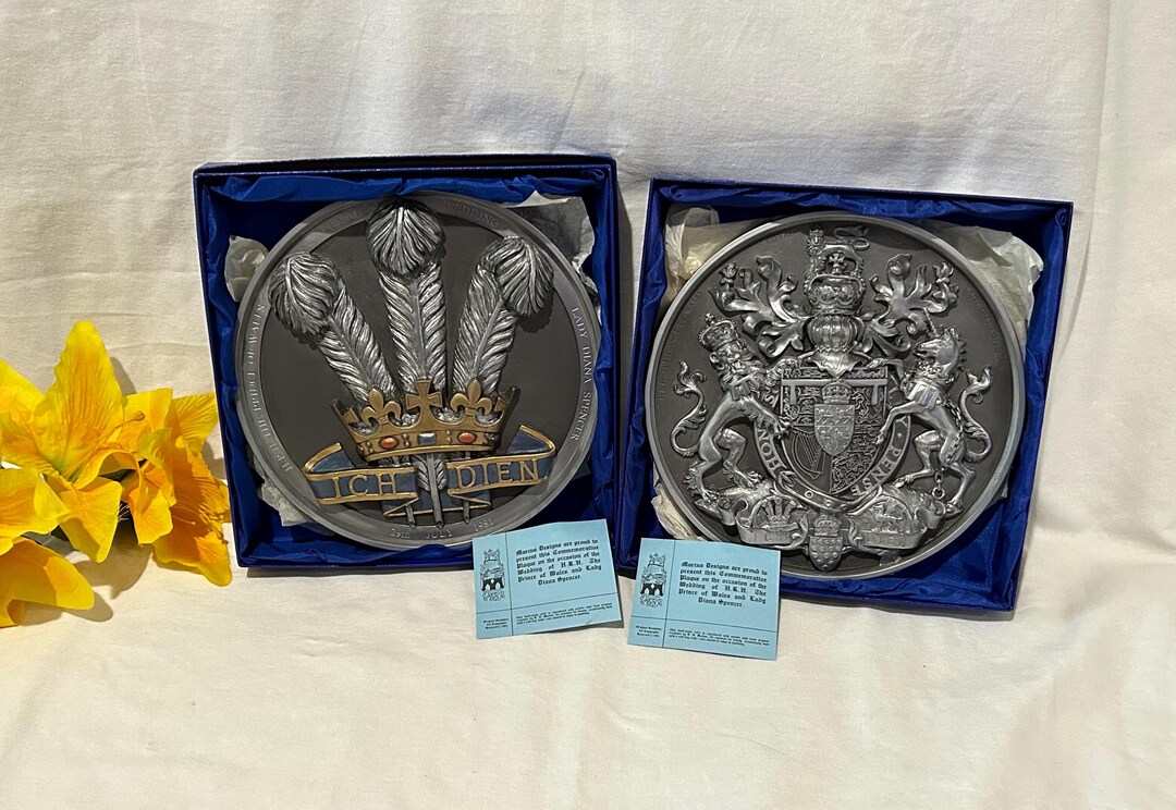 Charles & Diana Wedding Plaque – Royal Coat of Arms, Prince of Wales ...