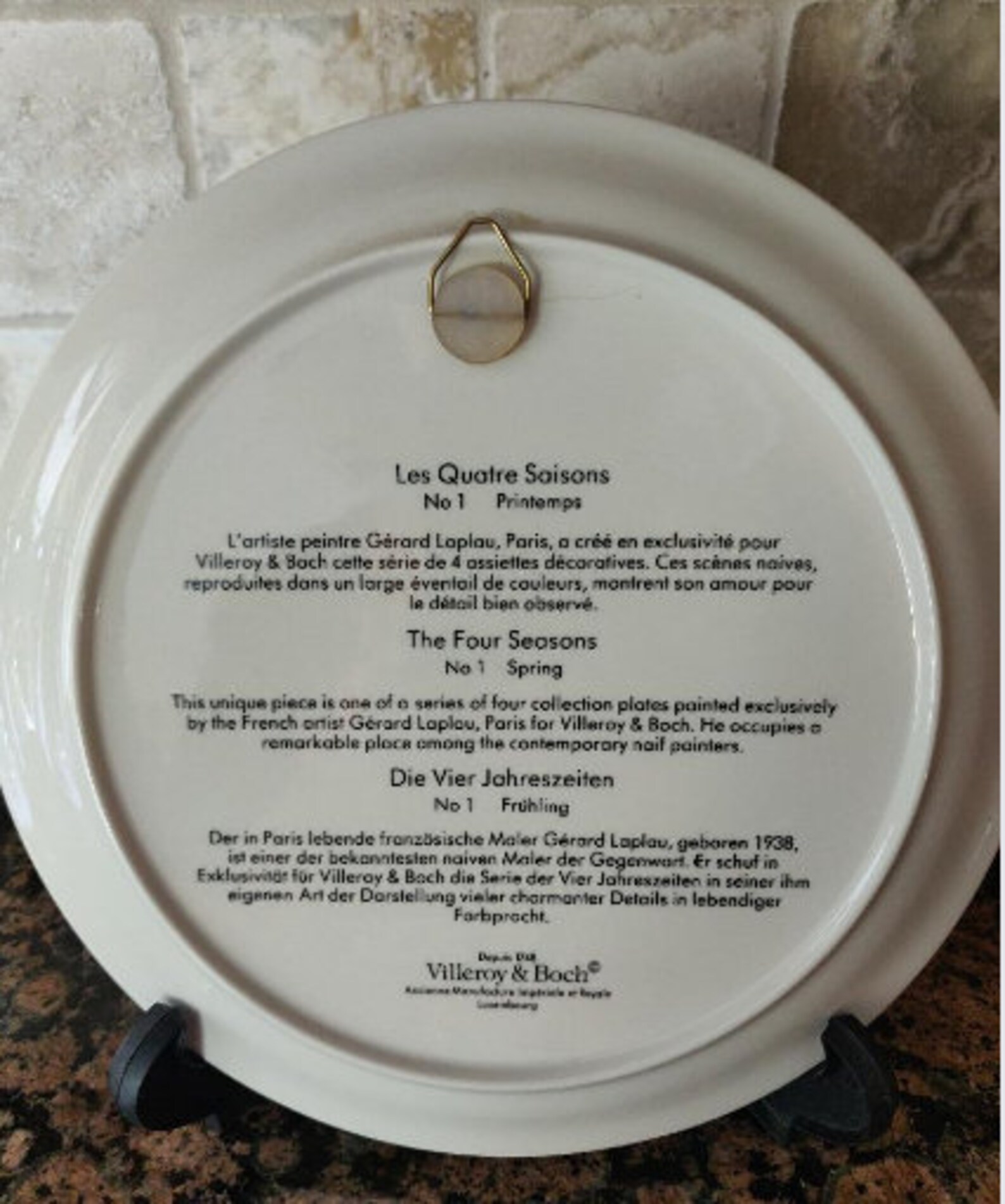 Villeroy & Boch Naif Pattern 9.25" Round No. 1 SPRING Wall Plaque Plate ...